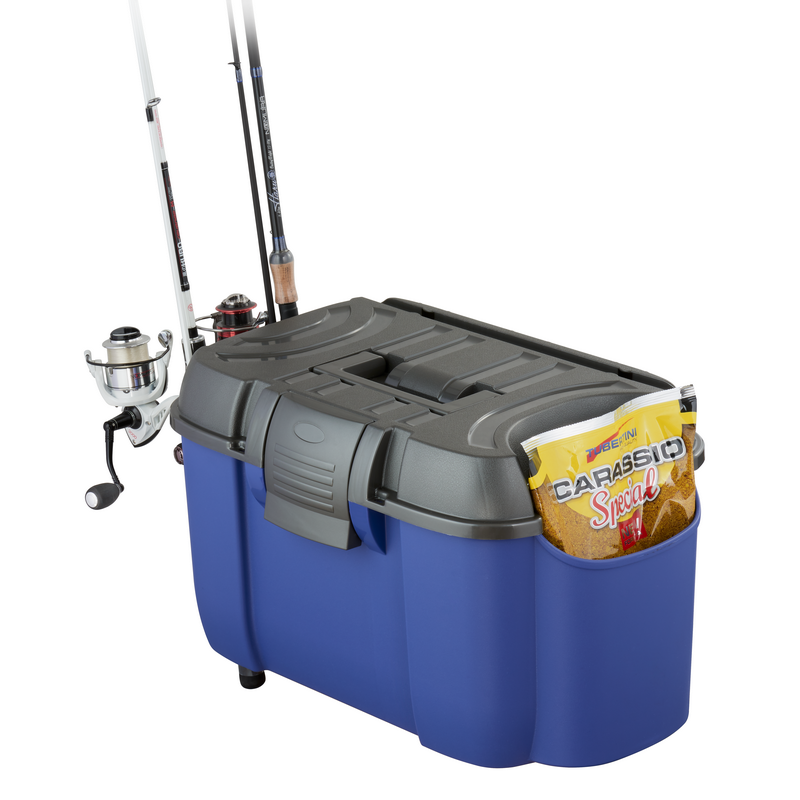 169ROD - Tackle Box With Side Pocket And Rod Holder – boxesandcasesuk